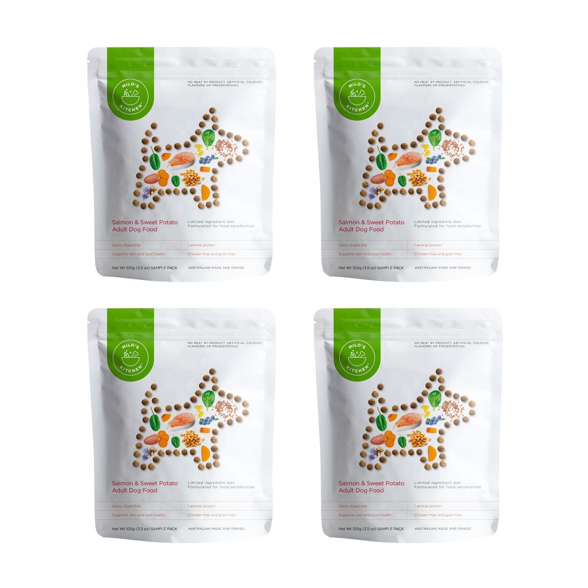 4 x 100g Milo's Kitchen Salmon and Sweet Potato Dog Food Samples — Pet Valu
